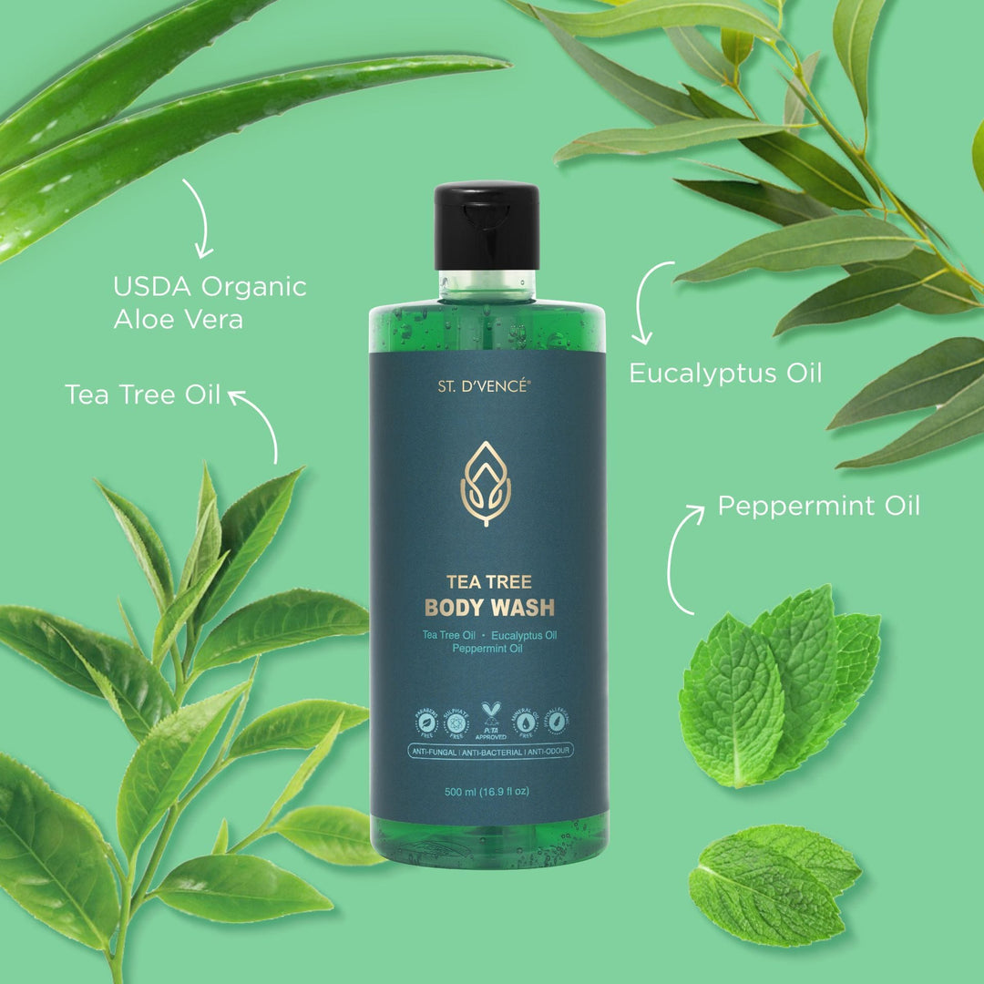 Tea Tree Body Wash with Eucalyptus and Peppermint Oil, 500 ml – St. D’vencé